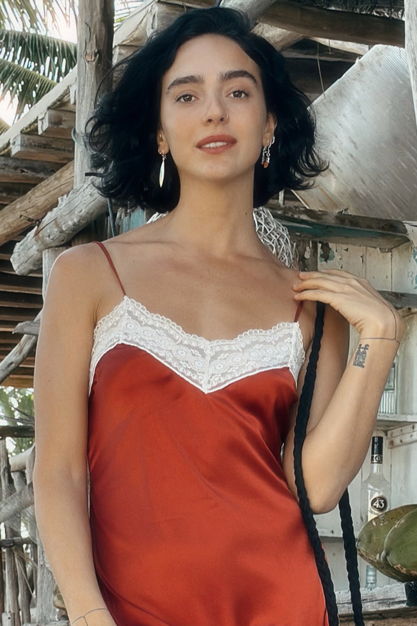 Jacquelyn Silk Slip Dress - Terracotta – Miguelina